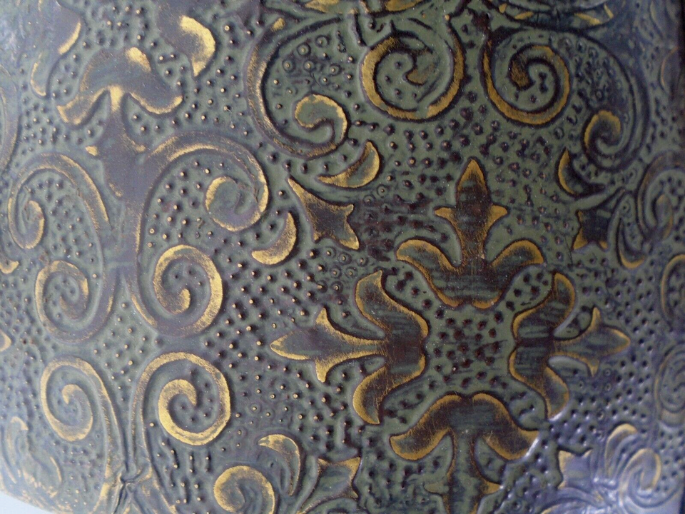 Bombay Company Vintage Ceramic Art Nouveau Ornate Arabesque Pattern Jar ...