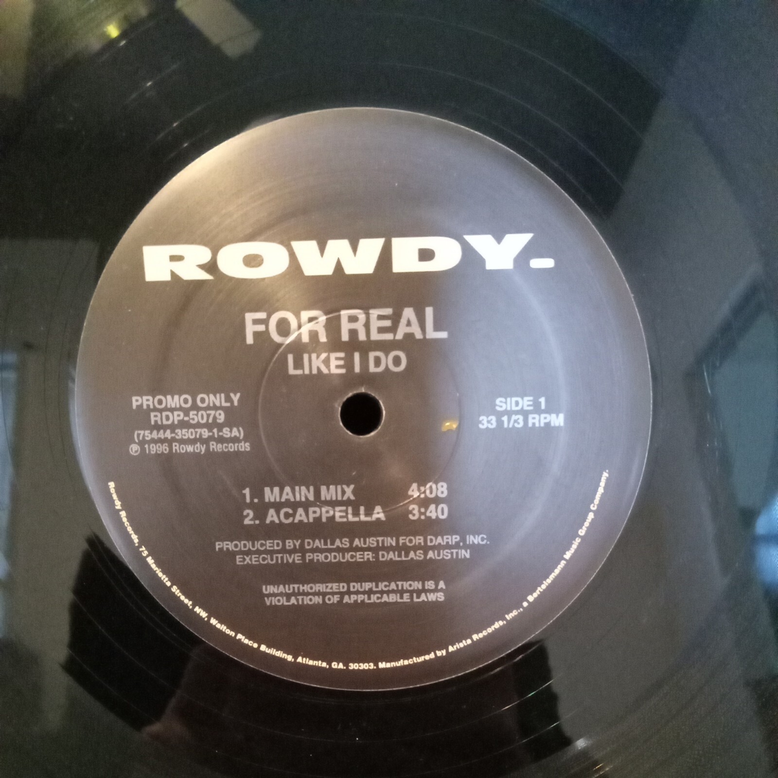 FOR REAL Like I Do main/acapella/inst 12"SINGLE VINYL PROMO ROWDY ...