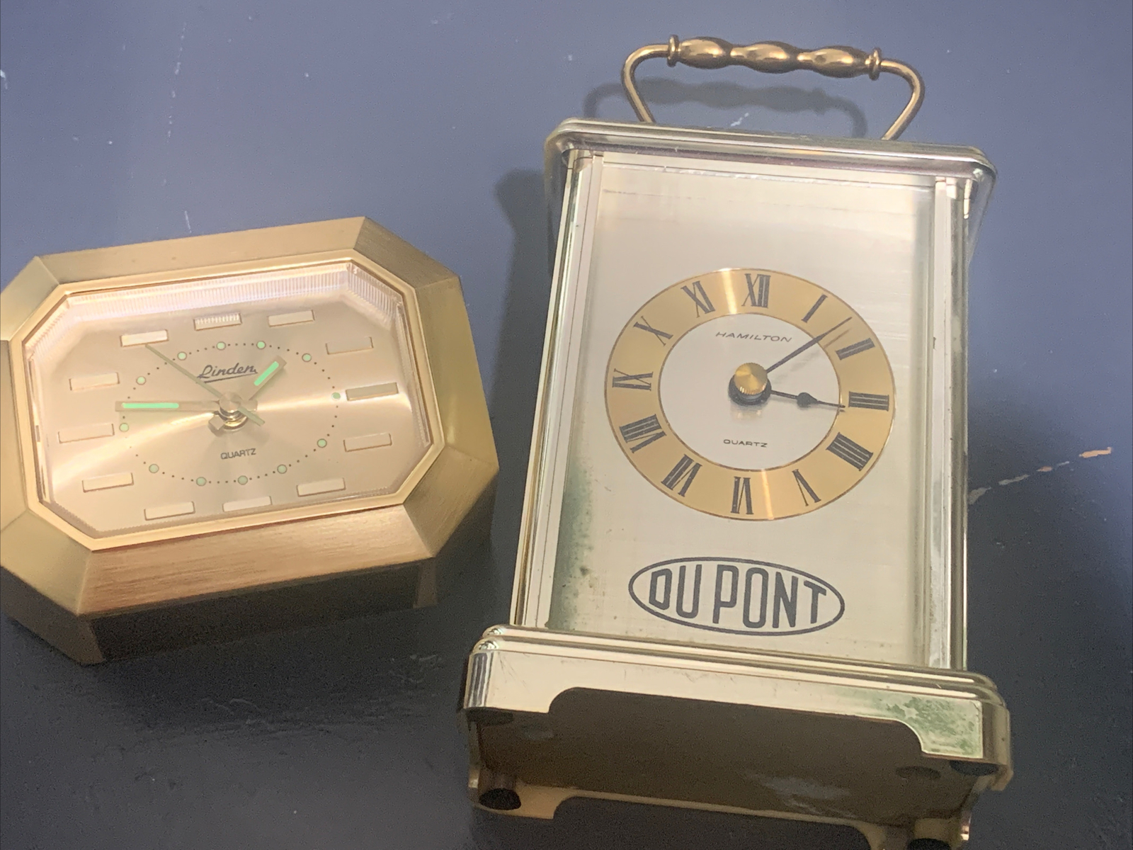 Set of 2 Dupont collectible Clocks Hamilton Quartz & Linden germany ...