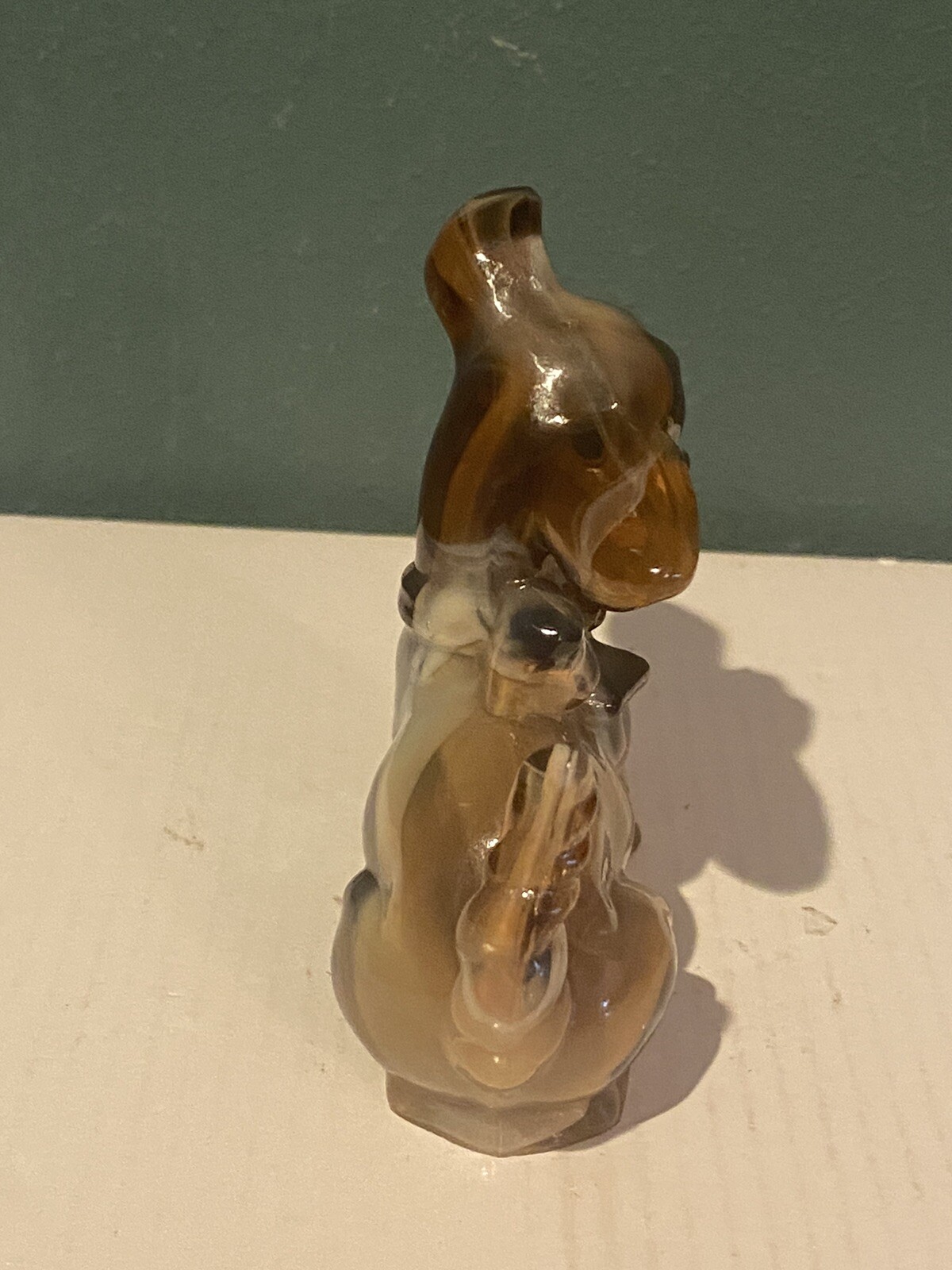 Heisey Imperial? Carmel Parlour Pup Slag Glass Dog - Terrier Tail Up ...