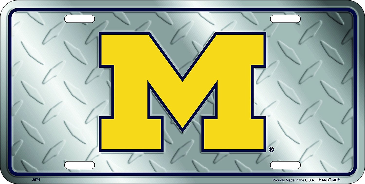 Michigan Wolverines Diamond License Plate Sign Tag Wall Sign Man Cave ...