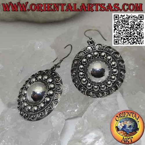 Boucles D'Oreilles en Argent 925‰ Rosette Ethnique Motif Circulaire Fait Main | eBay
