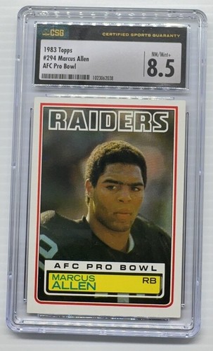 1983 Topps Marcus Allen AFC Pro Bowl Rookie Card RC #294 CSG 8.5 HOF ...