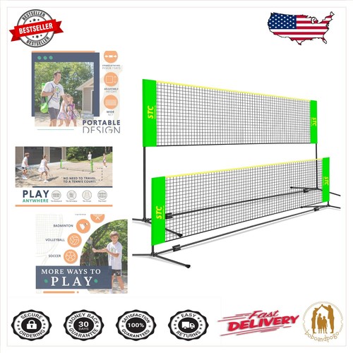 Adjustable Tennis & Volleyball Net Stand - Durable Aluminum Poles, Easy ...