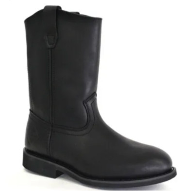 WORK ZONE Men's 10" Steel Toe Pull On Work Boot Black - S998 BLK ...