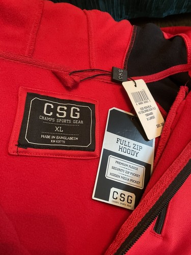 Red With Black Trim CSG SPORTS HOODED JACKET SIZE XL - NWT | eBay