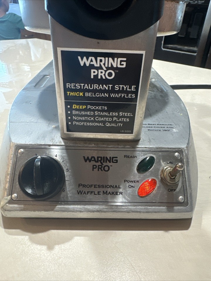Waring Pro Belgian Waffle Maker WMK300 Stainless Steel Rotating Tested ...