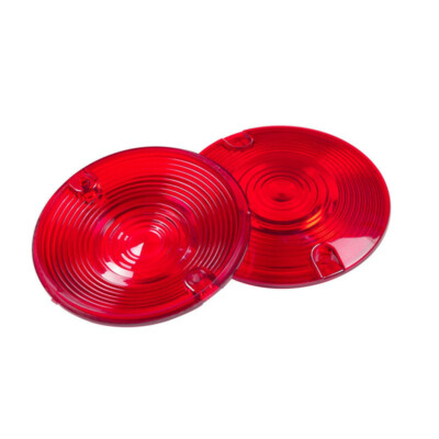 2x Red Turn Signal Light Cover Lens Motorcycle For Harley FLHT FLTR ...