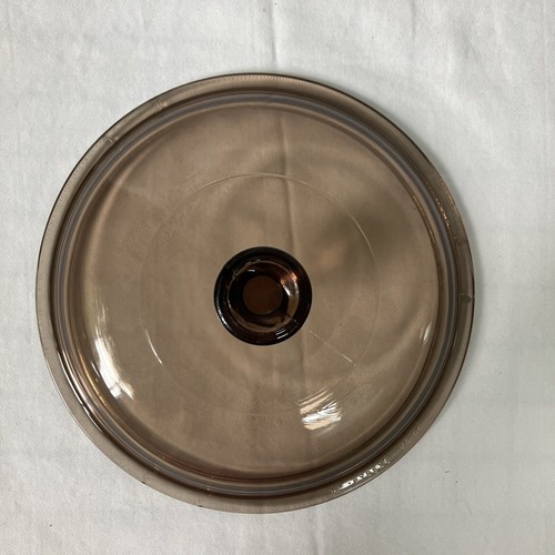 PYREX Corning Ware Visions V-1.5-C Round Lid Brown Amber Glass ...
