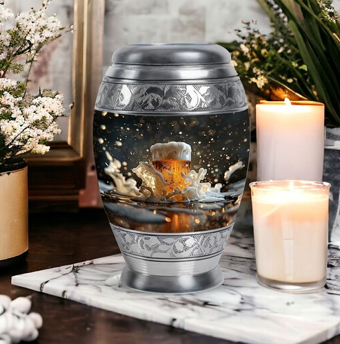 Beer Large Urn Human Ashes, Cremation Urn For Adult Women, 10 Inch ...