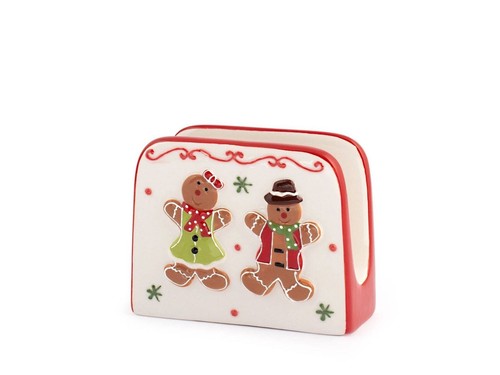 H&H Gingerbread Napkin Holder, In Christmas Patterned Ceramic | eBay