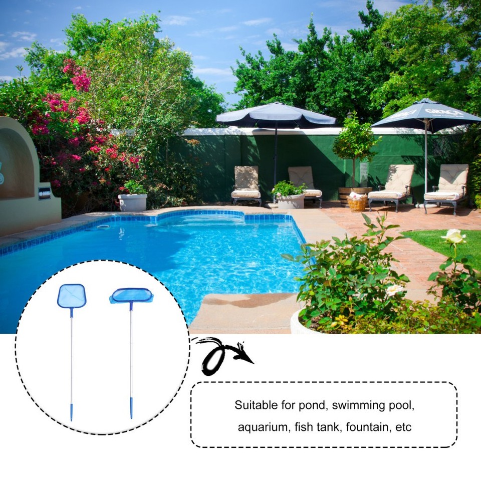 2 Sets Swimming Pool Leaf Cleaning Net Telescopic Pole Swimming Pool ...