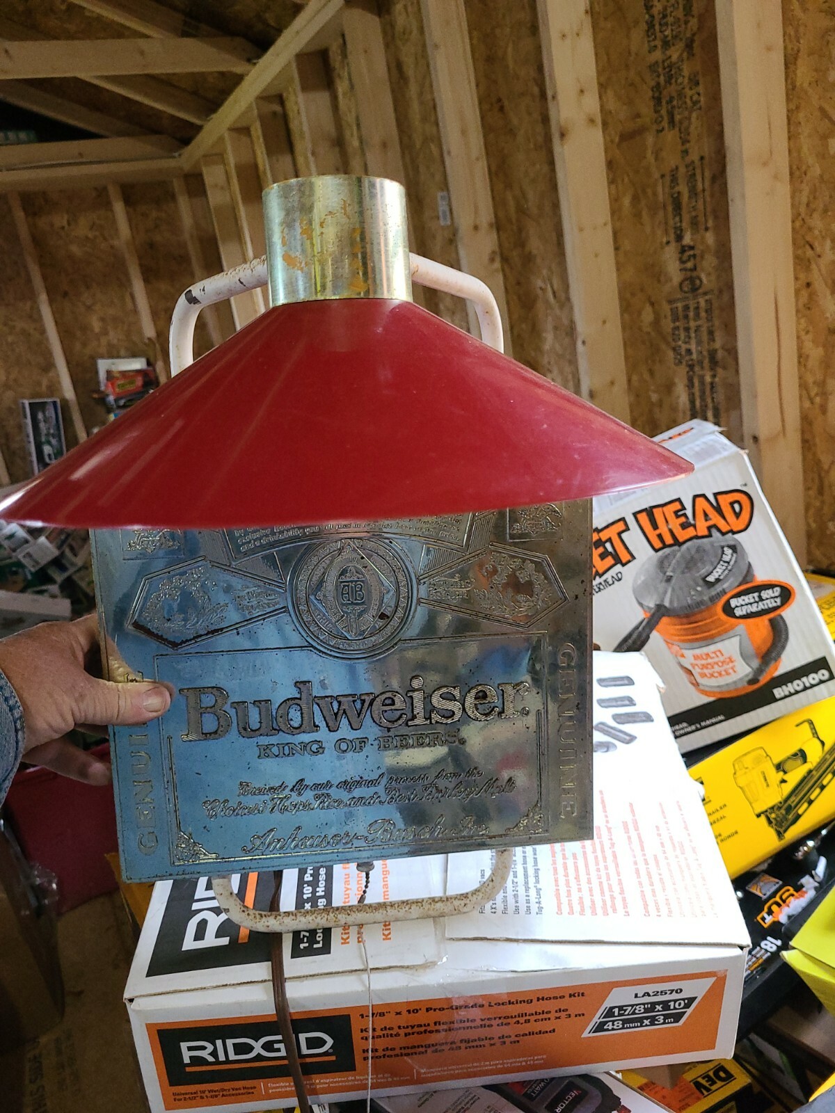 rare budweiser king of beer red lamp shade | eBay