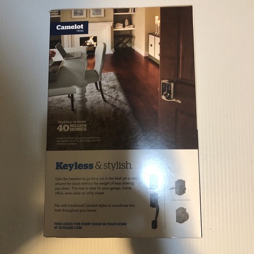 Schlage FE695 V CAM 619 Electric Touch Screen Entry Lock - Black for ...