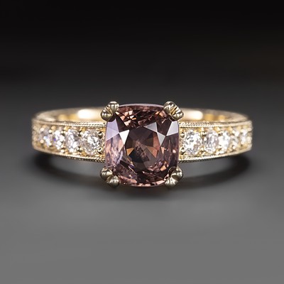 2.37c ORANGE SPINEL DIAMOND COCKTAIL RING VINTAGE STYLE 14k YELLOW GOLD ...