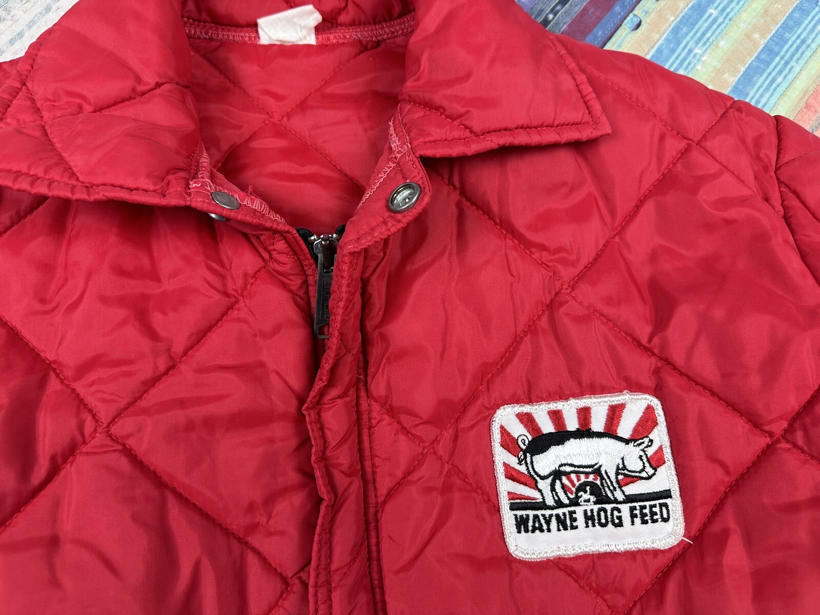 Vintage Wayne Feeds Farm Agricultural Quilted Jacket … - Gem