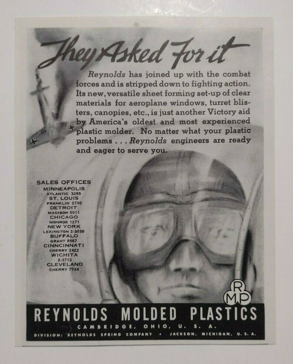 1942 Reynolds Molded Plastics Advertisement Cambridge, Ohio | eBay