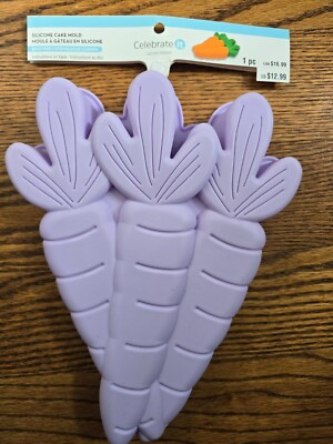 NEW EASTER Silicone Baking Mold CARROT'S 10" X 8" X 2" PURPLE By ...