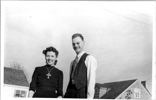 Pretty Woman Wearing Cross Necklace Sunday Church Service 1940s Vintage ...