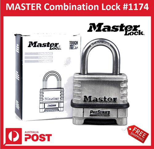 New Master Lock 1174 Stainless Steel Resettable Combination Padlock - 4 ...