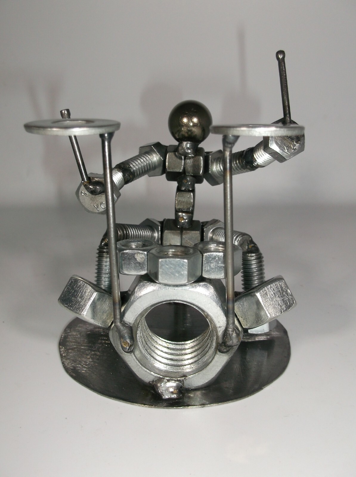 Metal Drummer Figurine, Drummer, Musicians, Metal Bolt Figurine ...