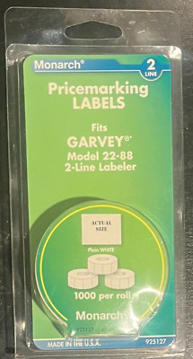 Monarch Pricemarking Labels Fits Garvey Model 22-88 2 Line Labeler 3 ...