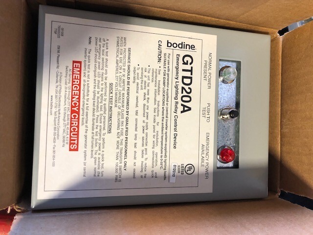 Bodine GTD20A Emergency lighting bypass device | eBay