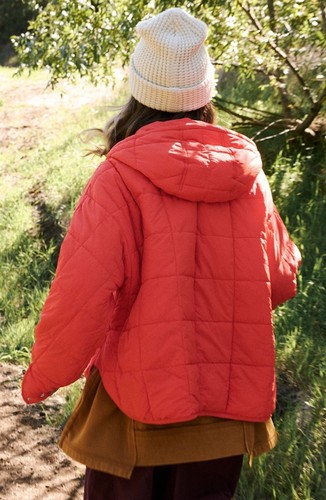 Free People Movement Pippa Packable Pullover Puffer Jacket Cherry Tomato Medium | eBay