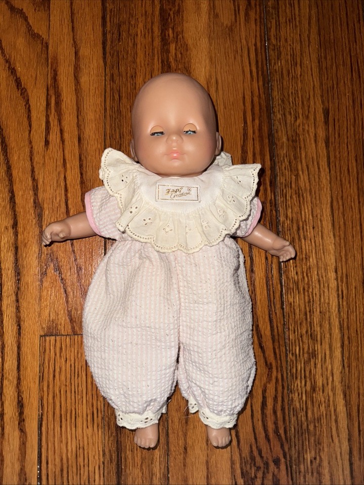 Vintage Lifelike Realistic Zapf Creations Sleeping Baby Girl Doll 13” W ...