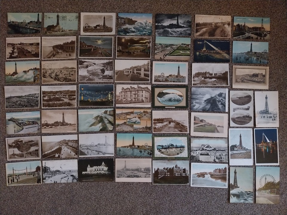 Blackpool. 100 x Postcard Lot Incl Savoy Hydro, Stanley Park, Rockery ...