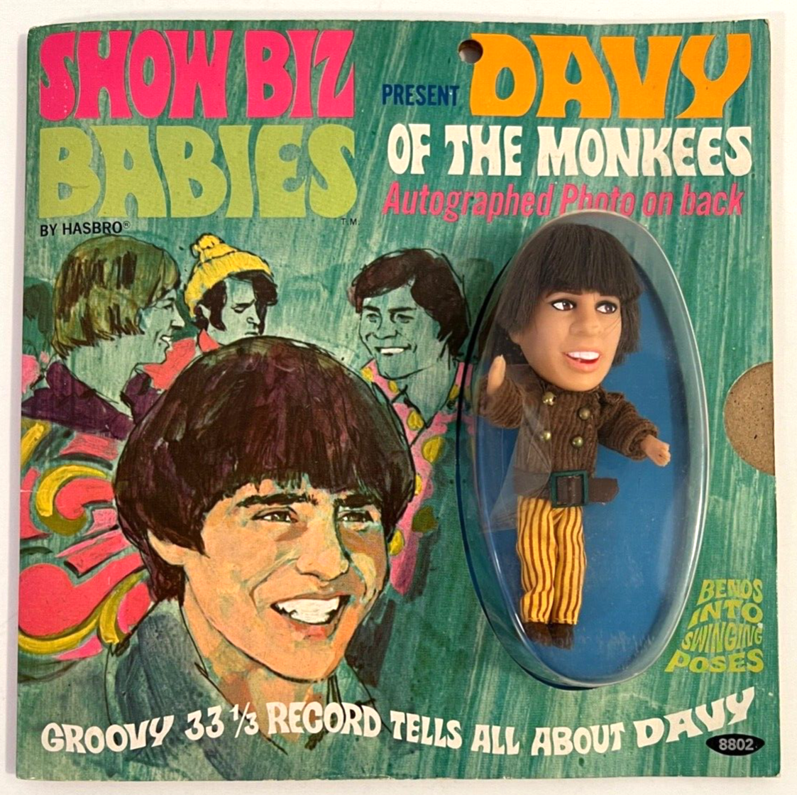 1967 "THE MONKEES" ORIGINAL HASBRO "DAVY JONES" SHOW BIZ BABIES DISPLAY ...