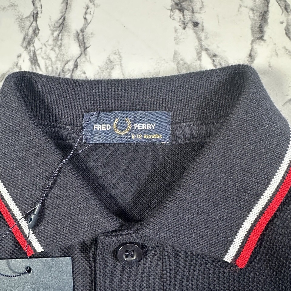 FRED PERRY My First Fred Perry Shirt Size 6 - 12 Months Navy Blue ...