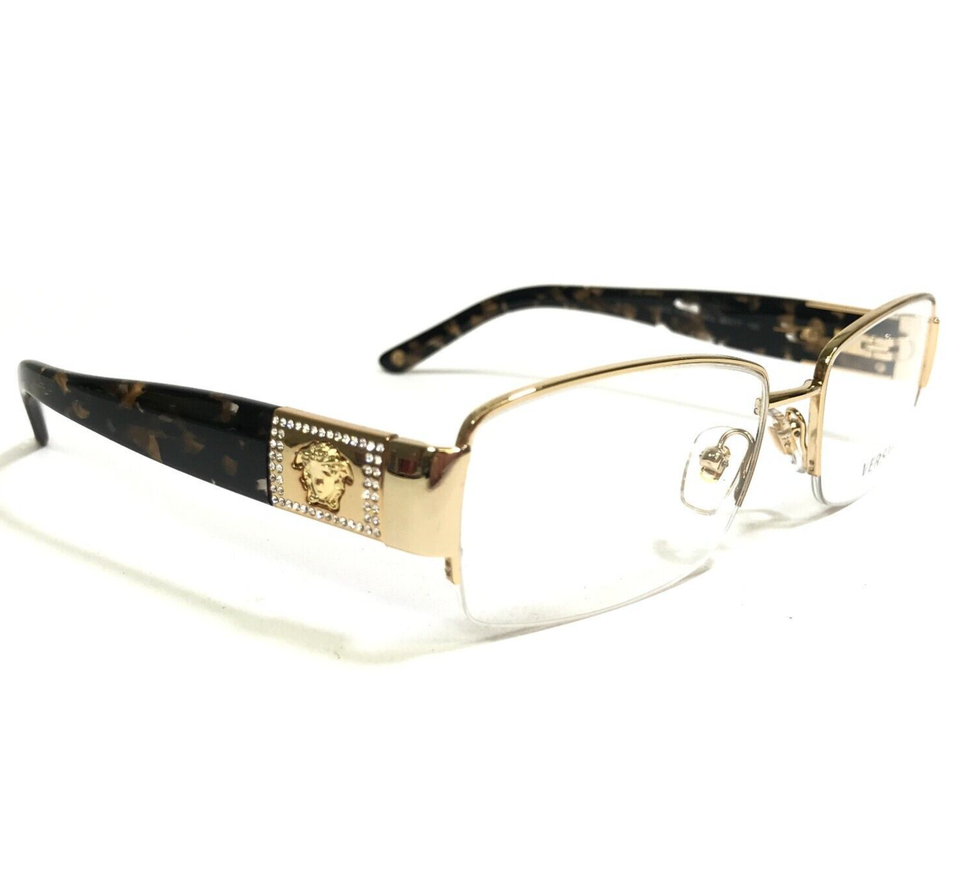 Versace Eyeglasses Frames MOD.1175-B 1002 Brown Gold Clear Crystals 53 ...