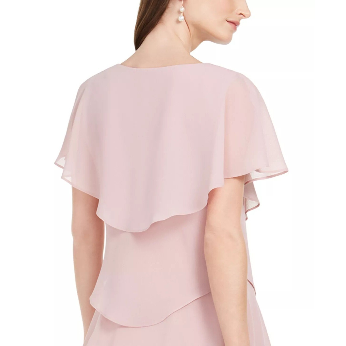 SL Fashions Women’s Tiered Rhinestone Capelet Dress Faded Rose Size 16 ...