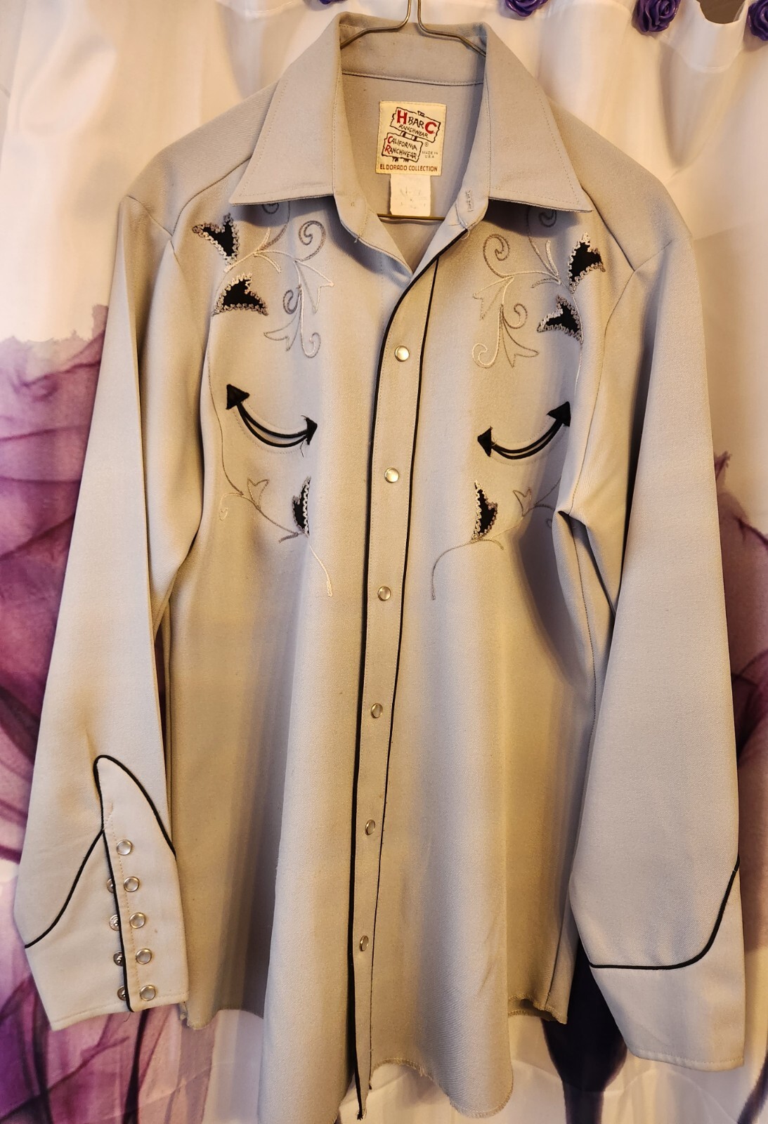 Vintage 70'S H BAR C CALIFORNIA RANCHWEAR WESTERN SHIRT pearl snaps M ...