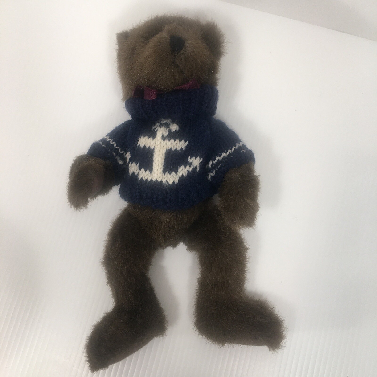 The Boyds Collection 12" Jointed Bear Bow Blue Knit Anchor Sweater ...