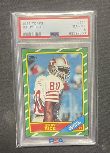 1986 Topps Football #161 Jerry Rice RC Rookie Card PSA 8 NM-MT ...