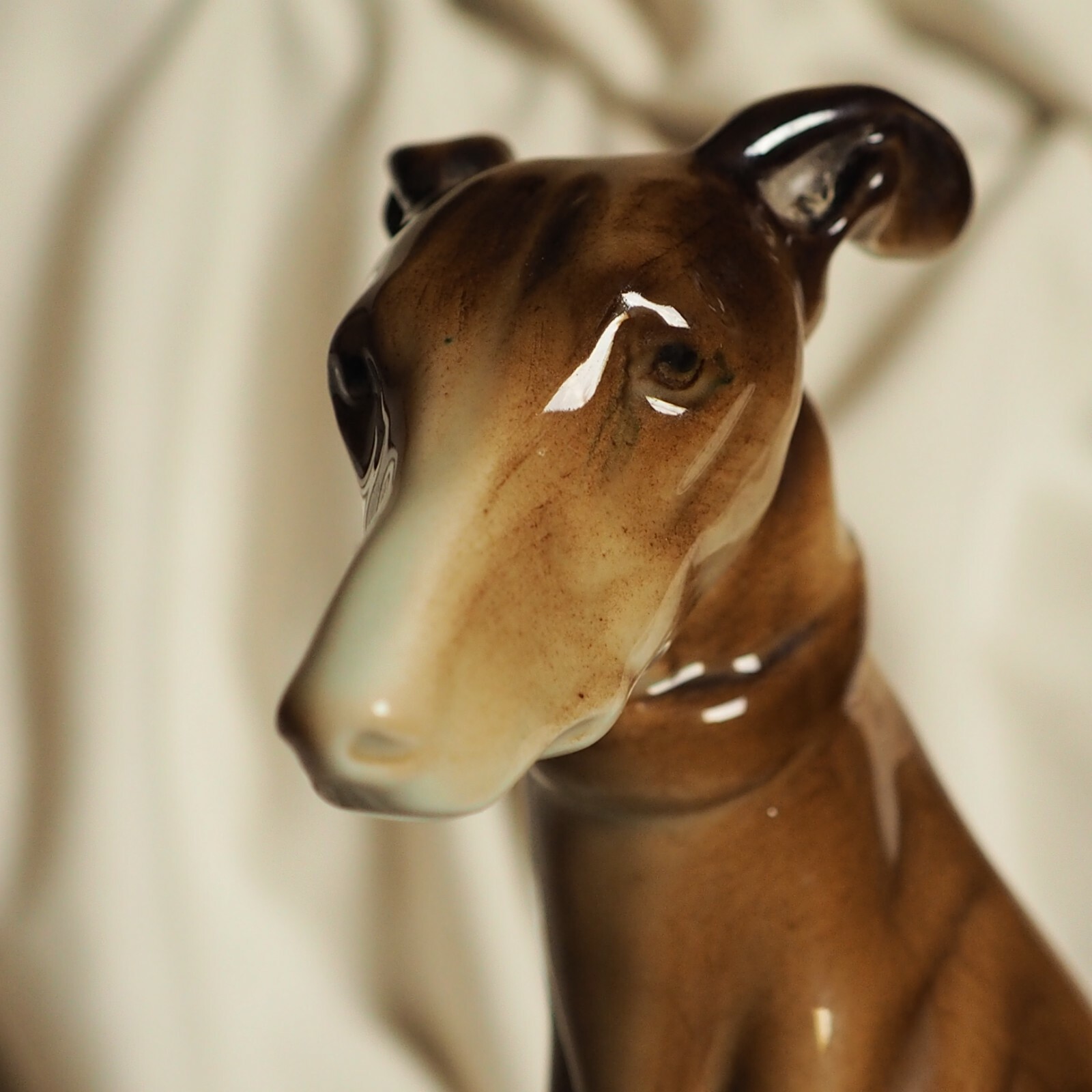 Antique Zsolnay Porcelain Greyhound Dog Pet Hunter Animal Hungary ...