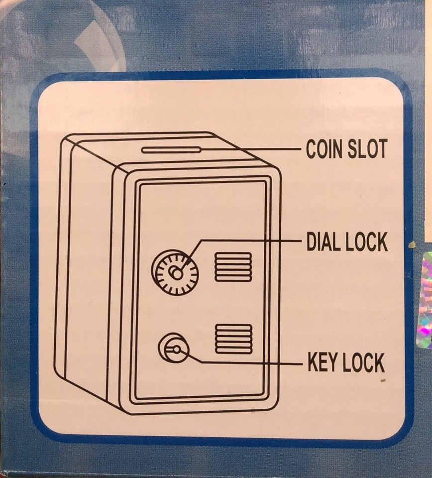 Disney Metal Safe Bank Coin Change Cash Case Jewelry Storage Box Dial ...