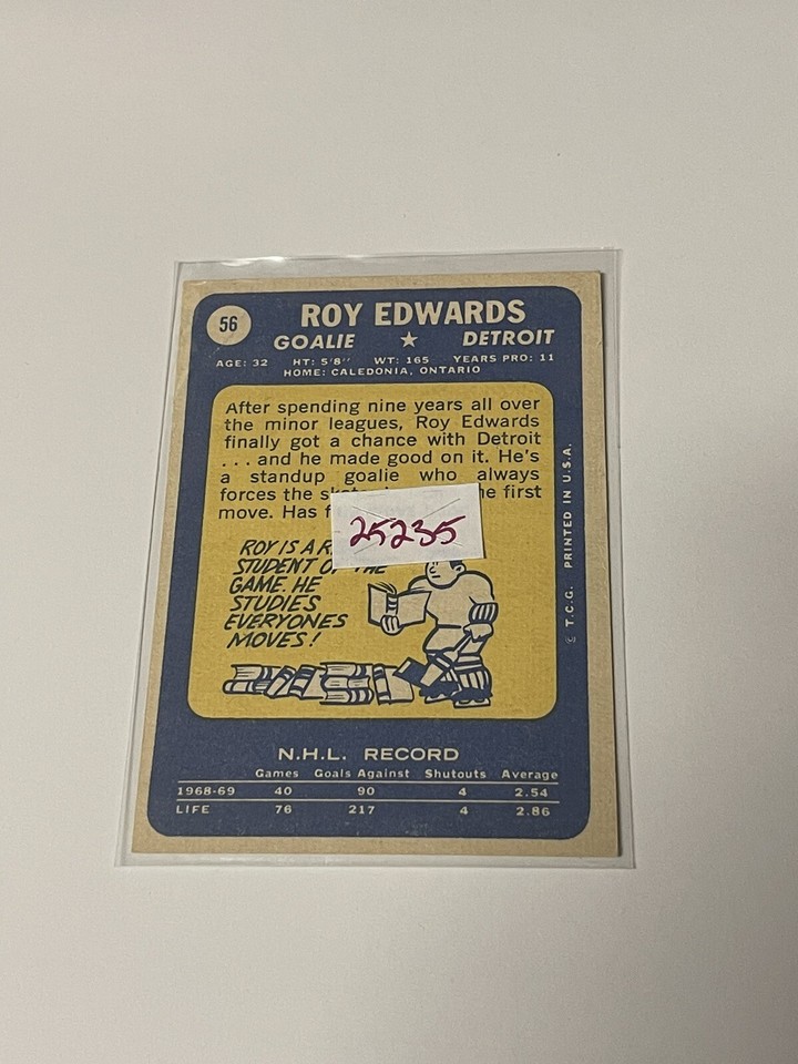 1969-70 Topps #56 Roy Edwards CREASED **025235 | eBay
