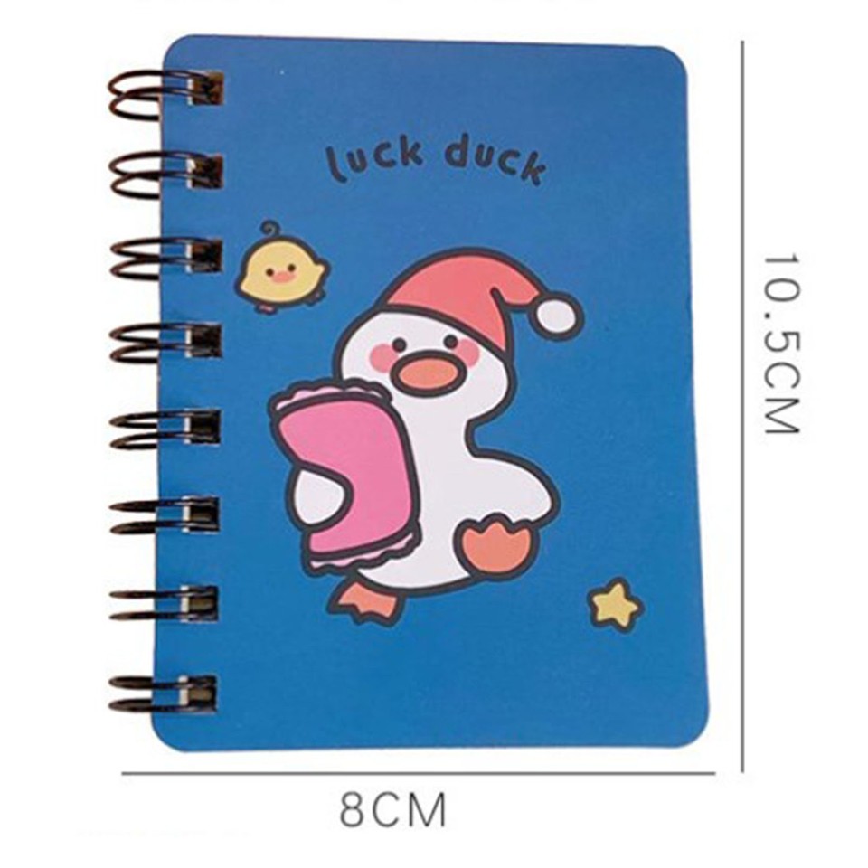 Mini Spiral Notebook Cute Duck Pattern Portable Pocket Notebook Work ...