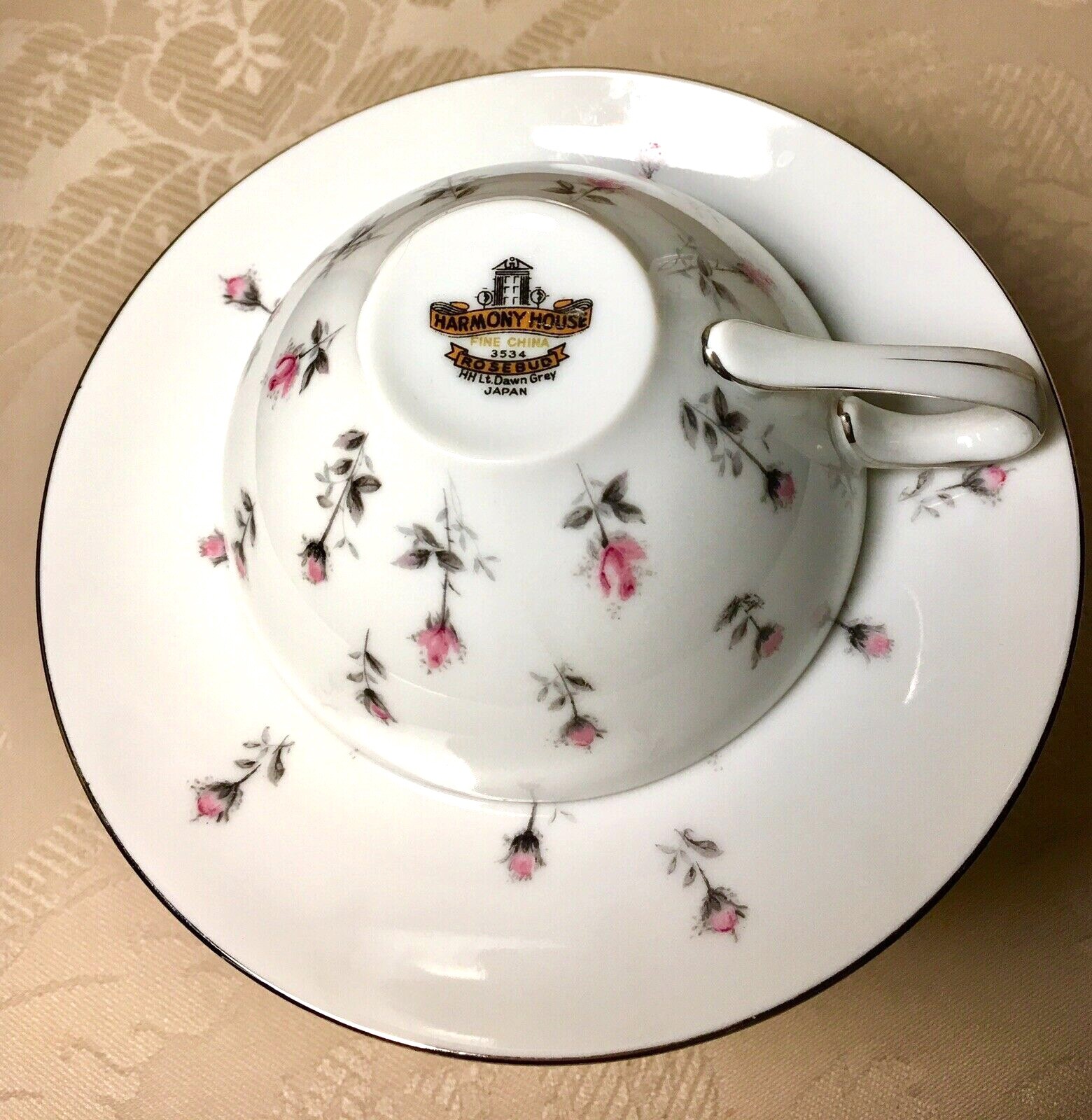 HARMONY HOUSE Rosebud Pattern Fine China Cup & Saucer | eBay