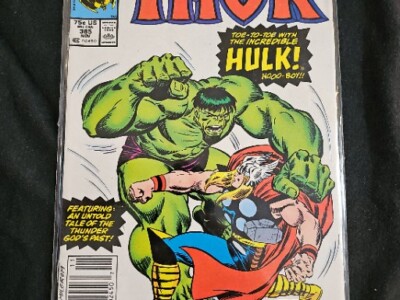 The Mighty Thor #385 - Classic Hulk battle Cover! Marvel Comics 1987 ...