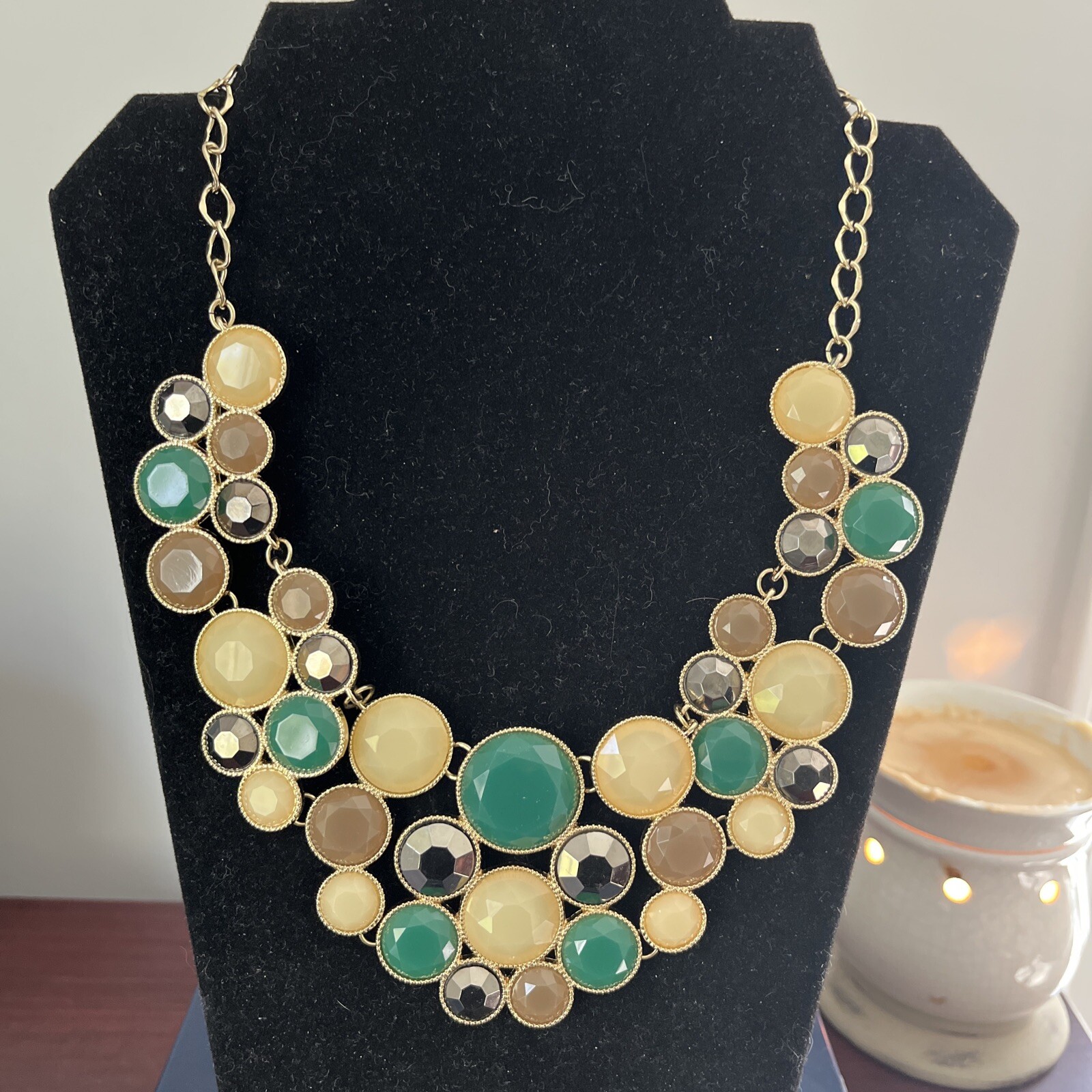 Inc Gold Tone Multi Colored Bib Fashion Necklace 20" | eBay