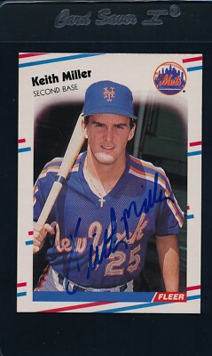 1988 Fleer #144 Keith Miller Mets Signed Auto *29897 | eBay