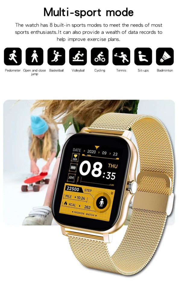 Smartwatch, iOS & Android,Waterproof, Multifunctional Silicone ...