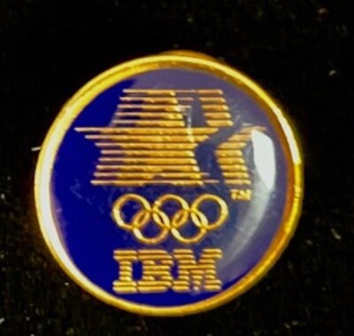 Vintage IBM Signed 1980 Olympics Blue & Gold Lapel Pin | eBay