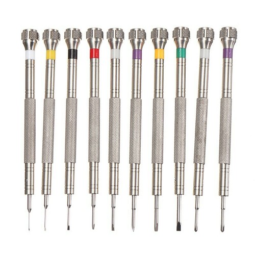 10PCS/Set Watch Repair Screwdrivers with Weight Sleeves Anti Slip ...