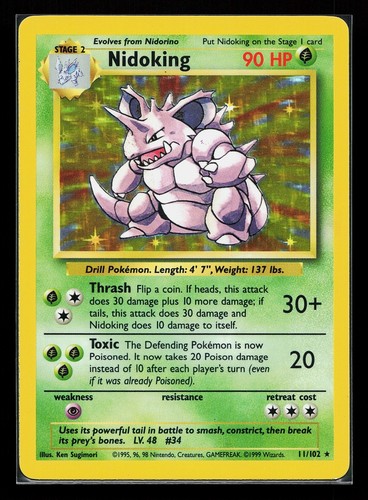 Nidoking 11/102 Holo Base Set Unlimited Pokémon Card | eBay