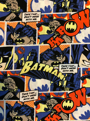 DC Comics BATMAN Comic Strip Cotton Fabric 1/4 Yard - Great for Masks ...